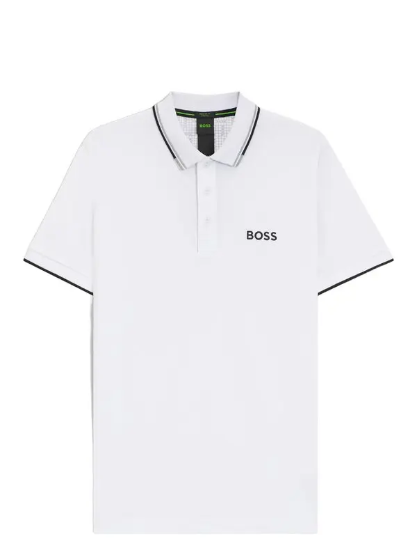 BOSS Active Paddy Regular-fit Polo Shirt In Quick-dry Stretch Pique - White