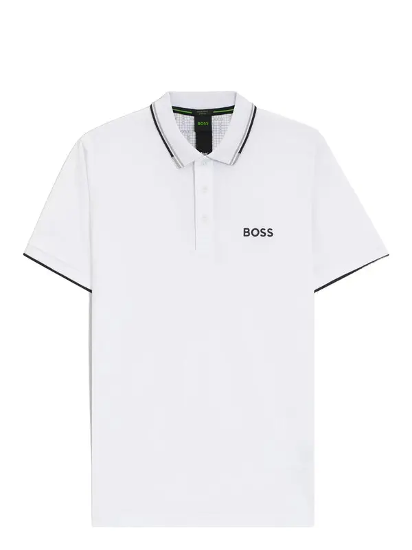 BOSS Active Paddy Regular-fit Polo Shirt In Quick-dry Stretch Pique - White