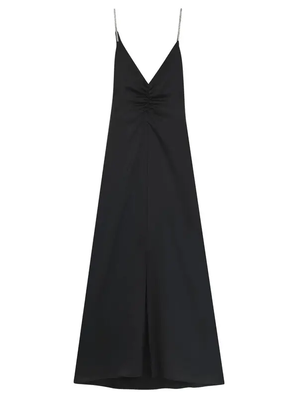 Hugo Maxi Dress With Rhinestone Straps - Black