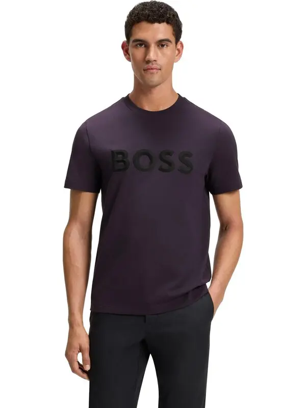 BOSS 3d-logo T-shirt In Cotton Jersey - Purple