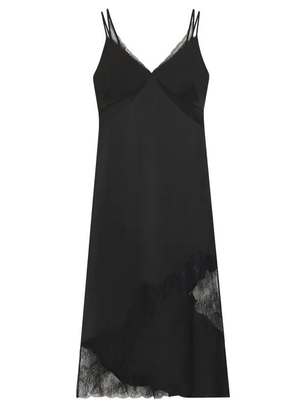 BOSS Lace-detail Slip Dress - Black