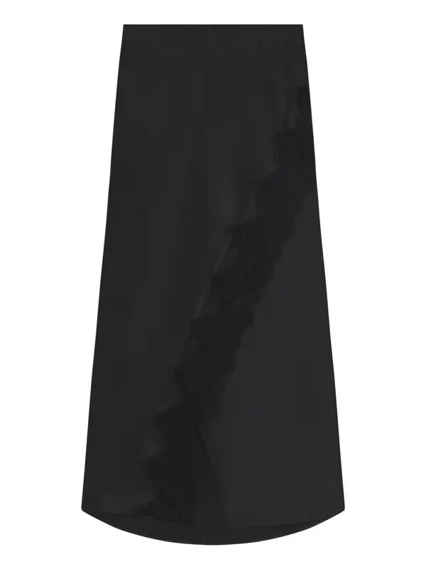 BOSS Lace-trim Wrap Maxi Skirt - Black