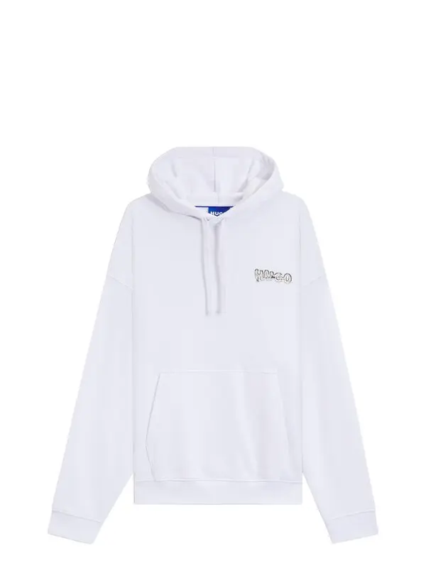 Hugo Logo-print Cotton Terry Hoodie - White