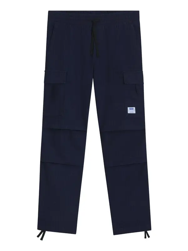 Hugo Relaxed-fit Denim-look Ripstop Trousers - Dark Blue