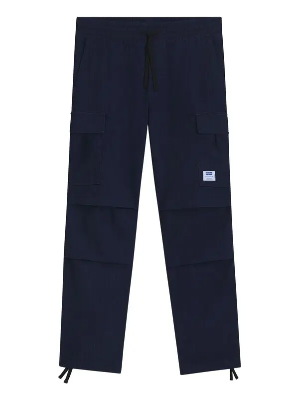 Hugo Relaxed-fit Denim-look Ripstop Trousers - Dark Blue