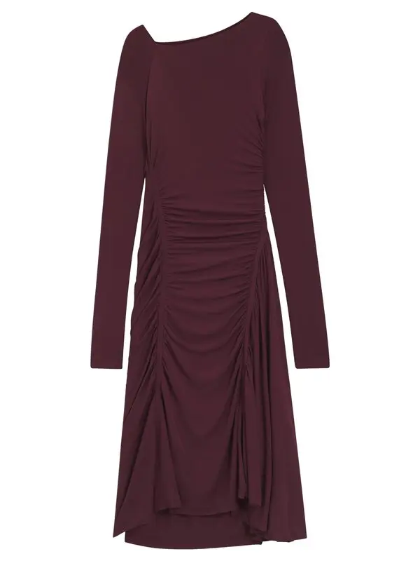 BOSS Gathered-detail Dress - Dark Purple