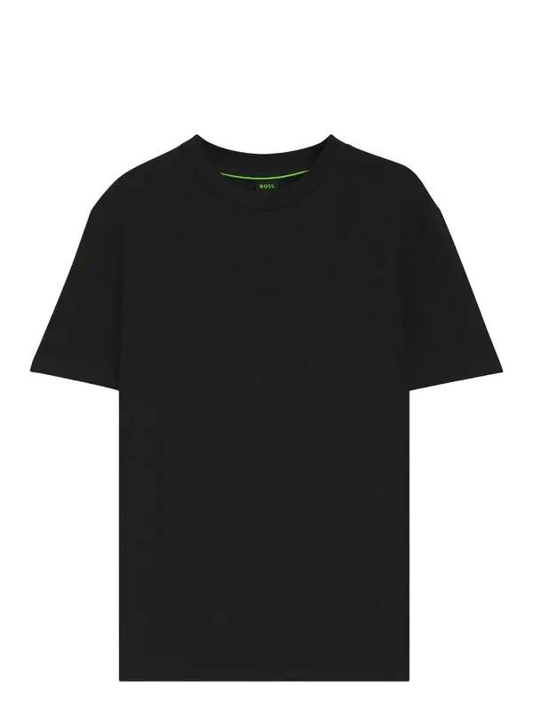 BOSS Jacquard-pattern T-shirt In Cotton - Black