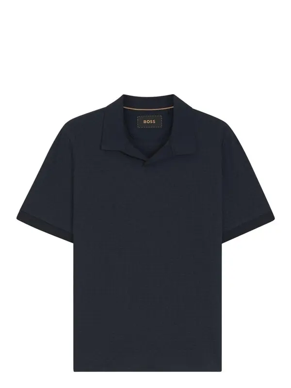 BOSS Johnny-collar Polo Shirt In Italian Stretch Cotton - Dark Blue