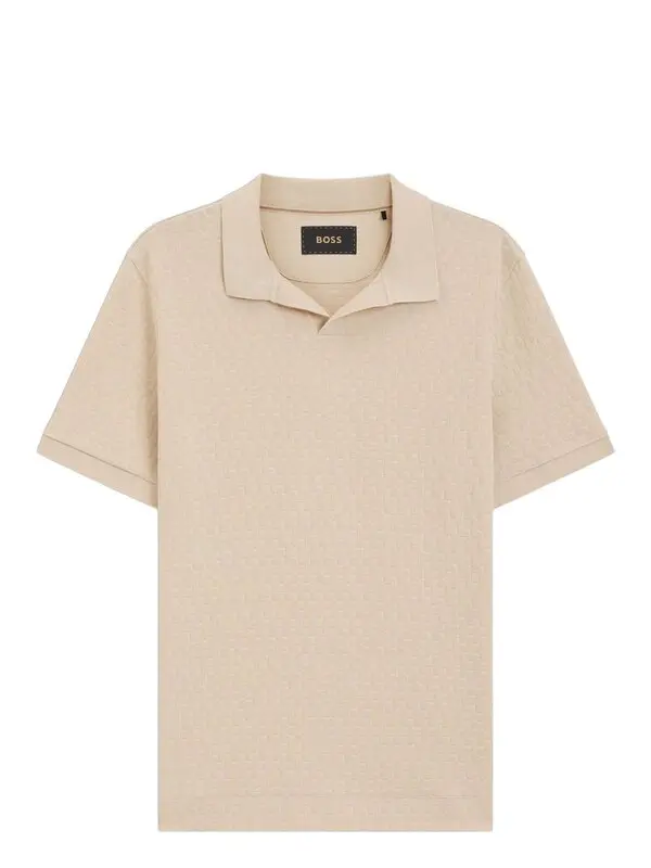 BOSS Johnny-collar Polo Shirt In Italian Stretch Cotton - Light Beige