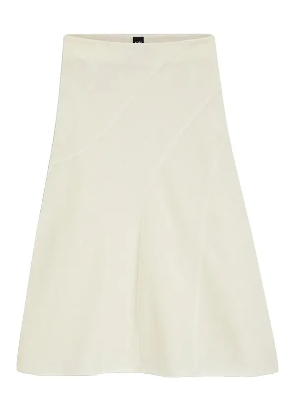 BOSS A-line Boiled-wool Skirt - White