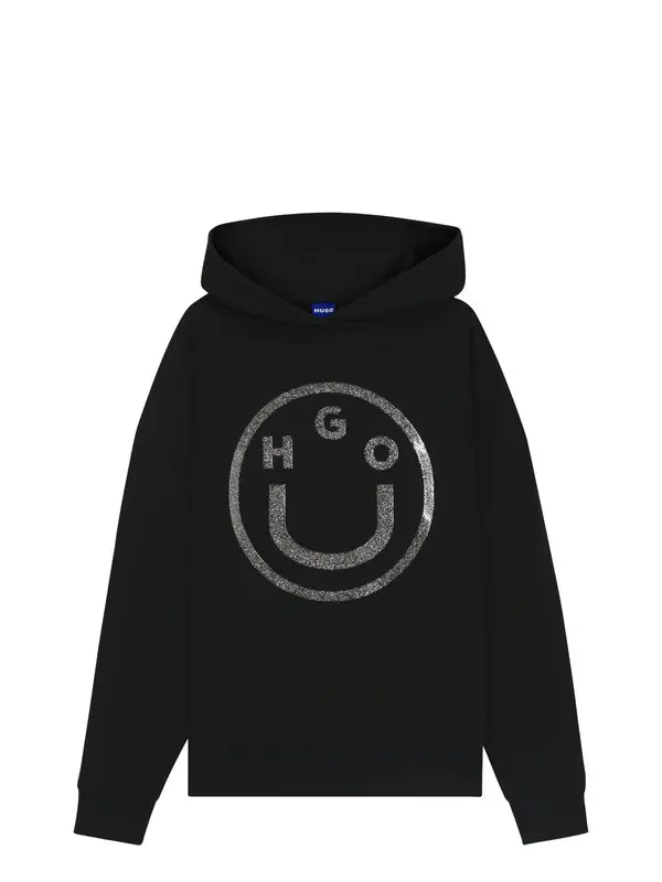 Hugo Cotton Terry Hoodie - Black