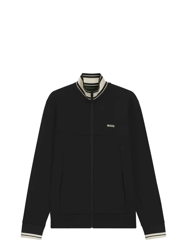 BOSS Cotton-blend Zip-up Sweatshirt - Black
