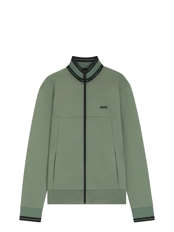 BOSS Cotton-blend Zip-up Sweatshirt - Light Green