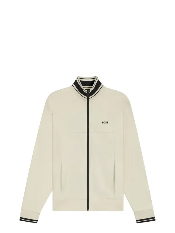 BOSS Cotton-blend Zip-up Sweatshirt - White