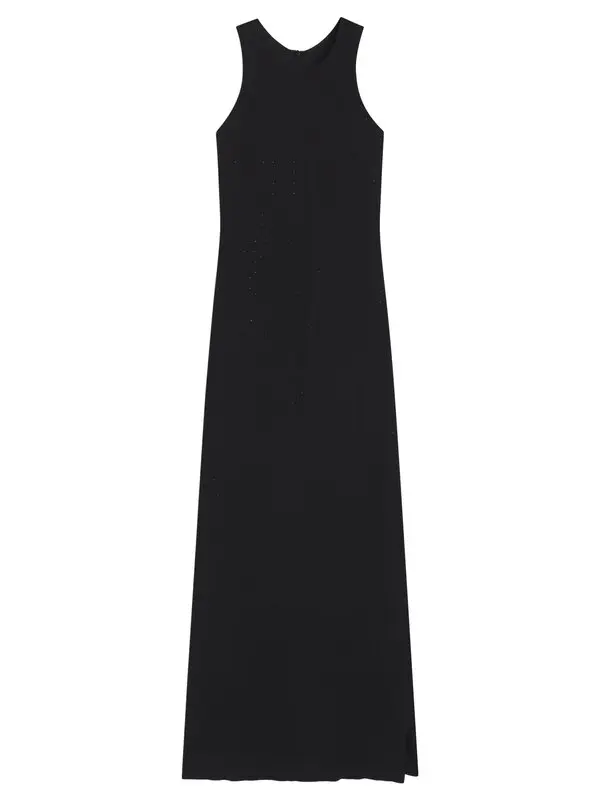 Hugo Maxi Dress With Rhinestone Embellishments - Black