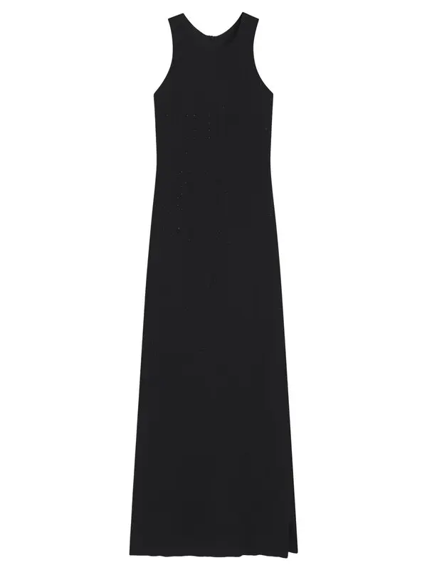 Hugo Maxi Dress With Rhinestone Embellishments - Black
