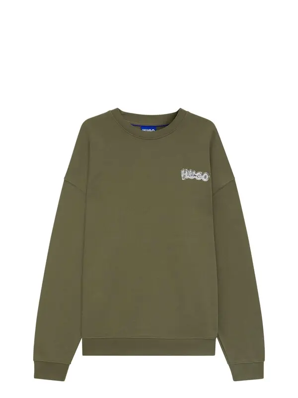 Hugo Logo-print Cotton-terry Sweatshirt - Light Green