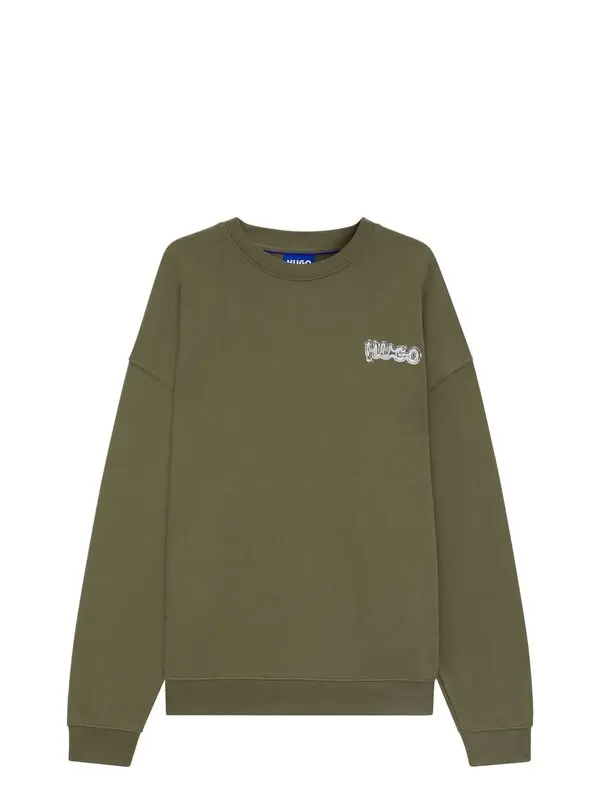 Hugo Logo-print Cotton-terry Sweatshirt - Light Green