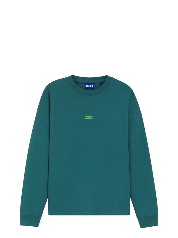 Hugo Logo-print Cotton-terry Sweatshirt - Turquoise
