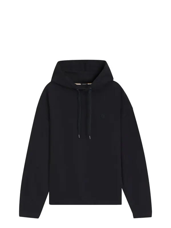 BOSS Relaxed-fit Mercerized Cotton Hoodie - Black