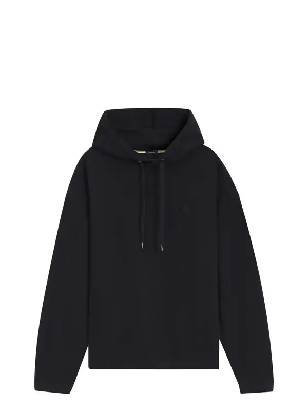 BOSS Relaxed-fit Mercerized Cotton Hoodie - Black