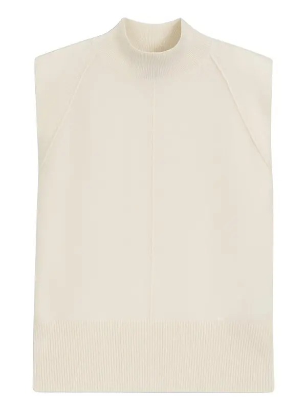 BOSS Sleeveless Cashmere Knitted Top - White