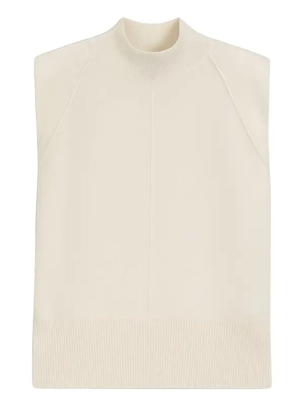 BOSS Sleeveless Cashmere Knitted Top - White