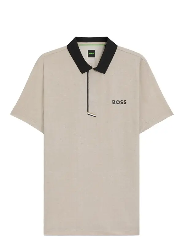 BOSS Paddy Polo Shirt In Quick-dry Stretch Jersey - Beige