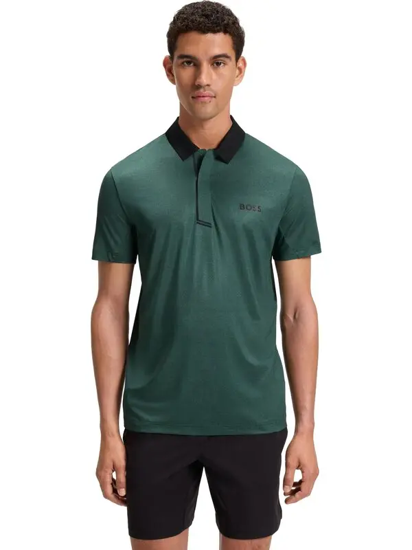 BOSS Paddy Polo Shirt In Quick-dry Stretch Jersey - Light Green