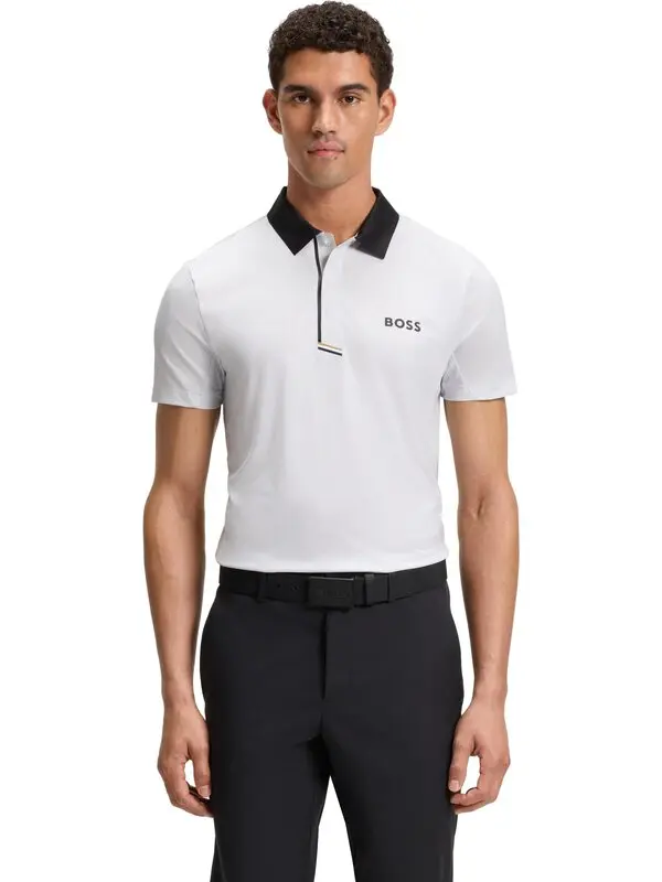 BOSS Paddy Polo Shirt In Quick-dry Stretch Jersey - White