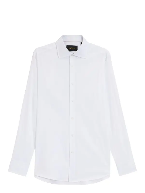BOSS Slim-fit Shirt In An Italian-made Cotton Blend - White