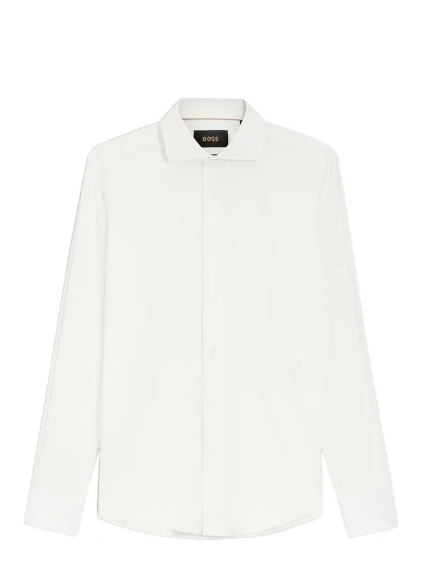 BOSS Slim-fit Shirt In An Italian-made Cotton Blend - White