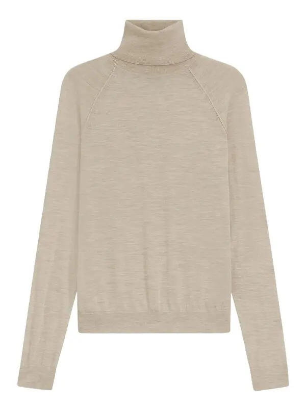 BOSS Rollneck Merino Wool Sweater - Light Beige