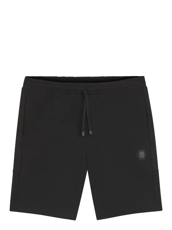 BOSS Cotton-blend Shorts With Monogram Detail - Black