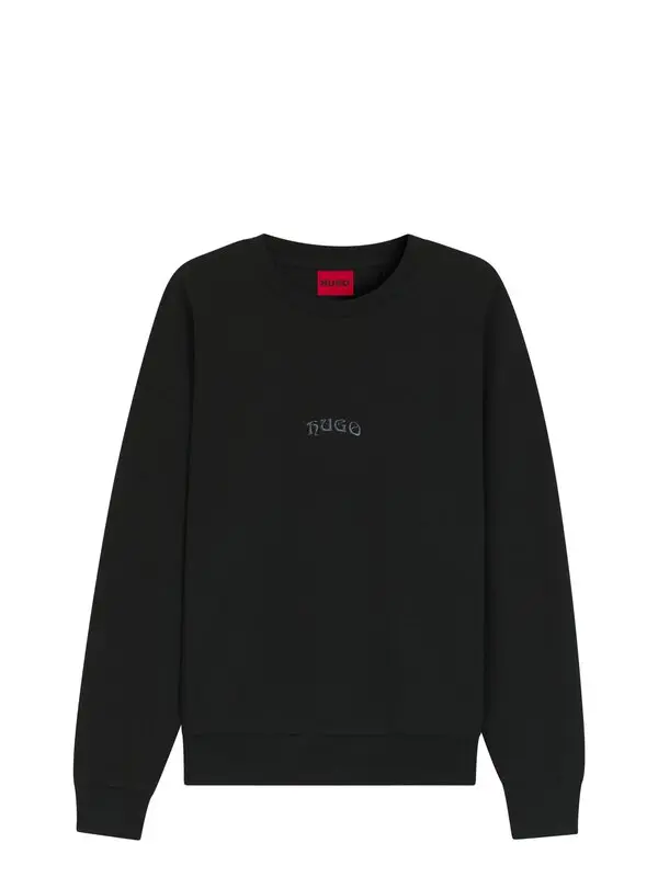 Hugo Cotton-blend Embroidered Logo Sweatshirt - Black