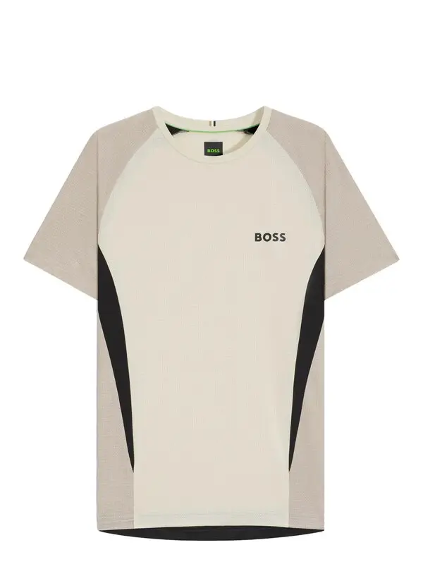 BOSS Slim-fit T-shirt With Color-blocking - White
