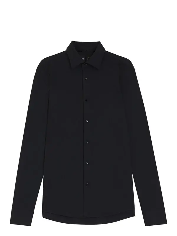 BOSS Slim-fit Shirt In Brushed Stretch Flannel - Black