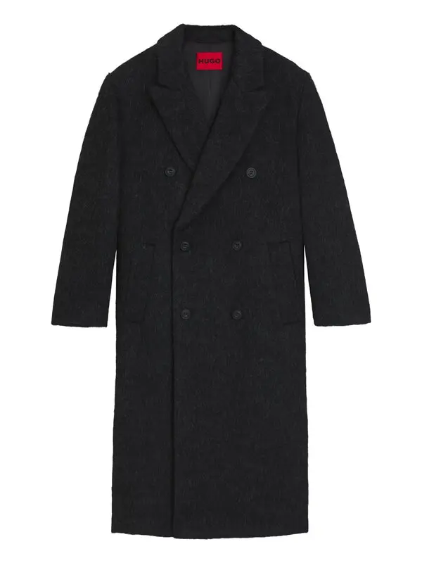 Hugo Relaxed Fit Double-breasted Coat - Black
