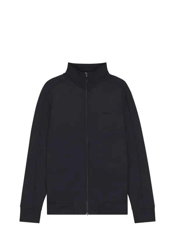 BOSS Quilted-jacquard Zip-up Sweatshirt - Dark Blue