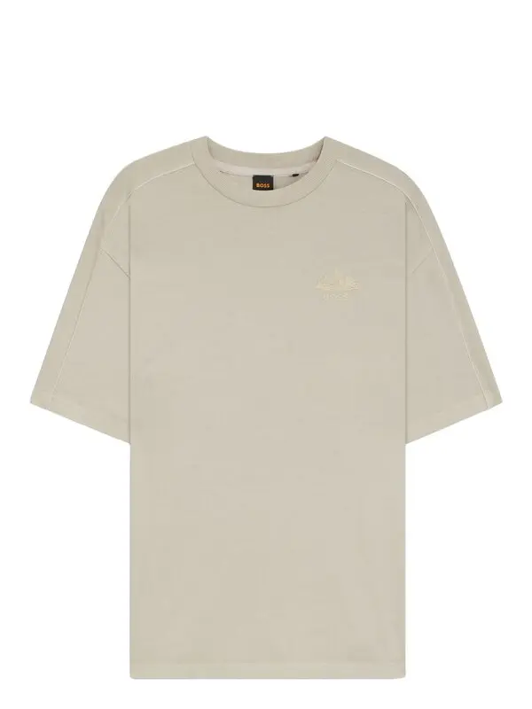 BOSS Logo-detail T-shirt In Cotton Jersey - Light Beige