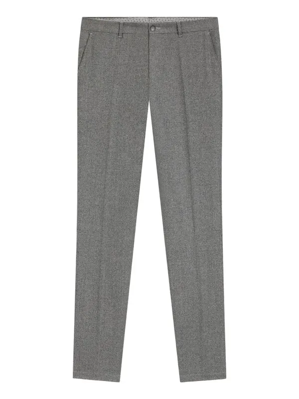 BOSS Slim-fit Virgin Wool Trousers - Silver