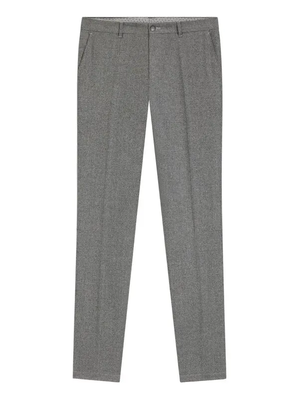 BOSS Slim-fit Virgin Wool Trousers - Silver