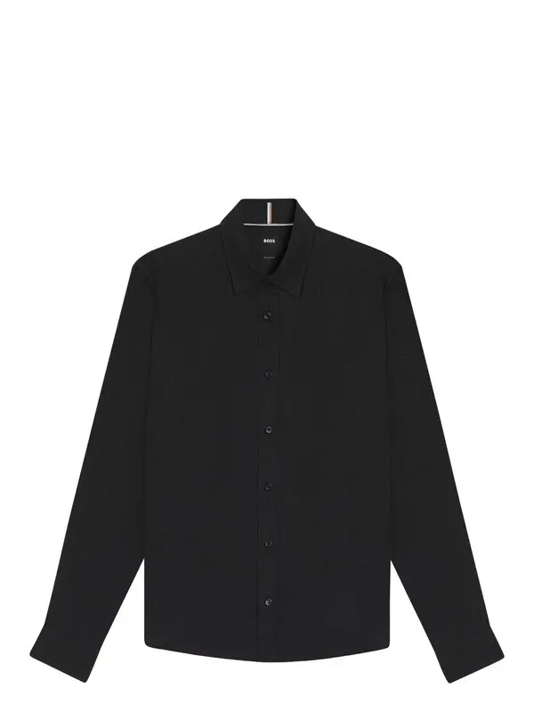 BOSS Regular-fit Shirt In Cotton-blend Flannel - Black