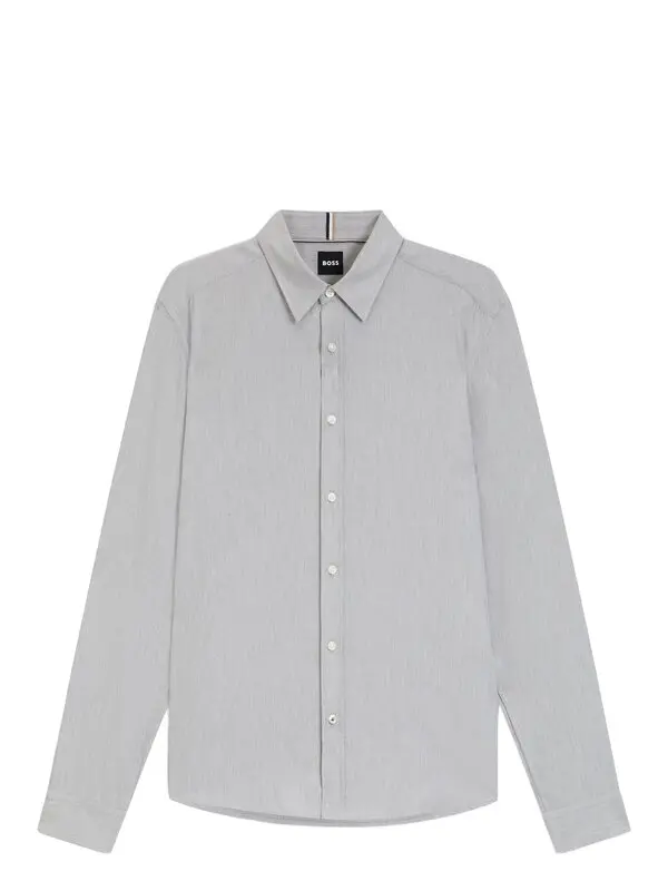BOSS Regular-fit Shirt In Cotton-blend Flannel - Light Grey