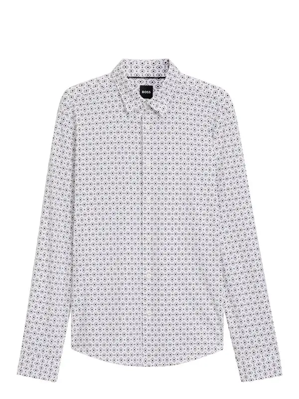 BOSS Printed Slim-fit Shirt In Italian Performance-stretch Jersey - Patterned