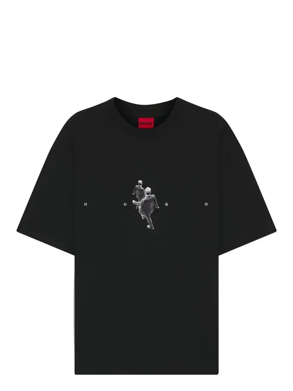 Hugo Graphic-artwork T-shirt In Cotton Jersey - Black