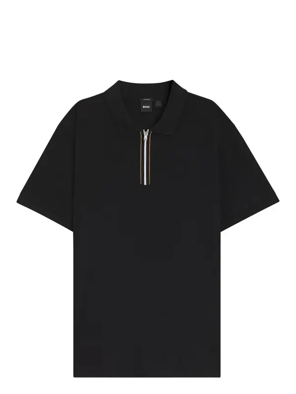 BOSS Regular-fit Polo Shirt In Mercerized Cotton - Black