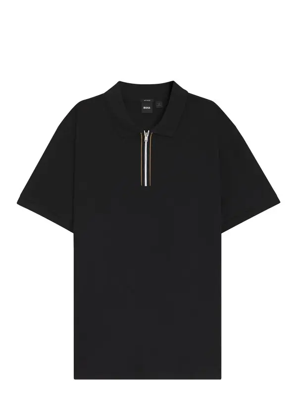 BOSS Regular-fit Polo Shirt In Mercerized Cotton - Black