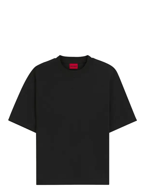 Hugo Overlock-stitch T-shirt In A Relaxed Fit - Black