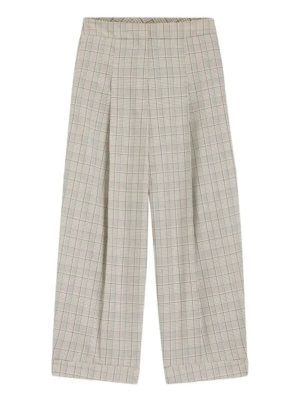 BOSS Checked Oversized-fit Trousers - Patterned